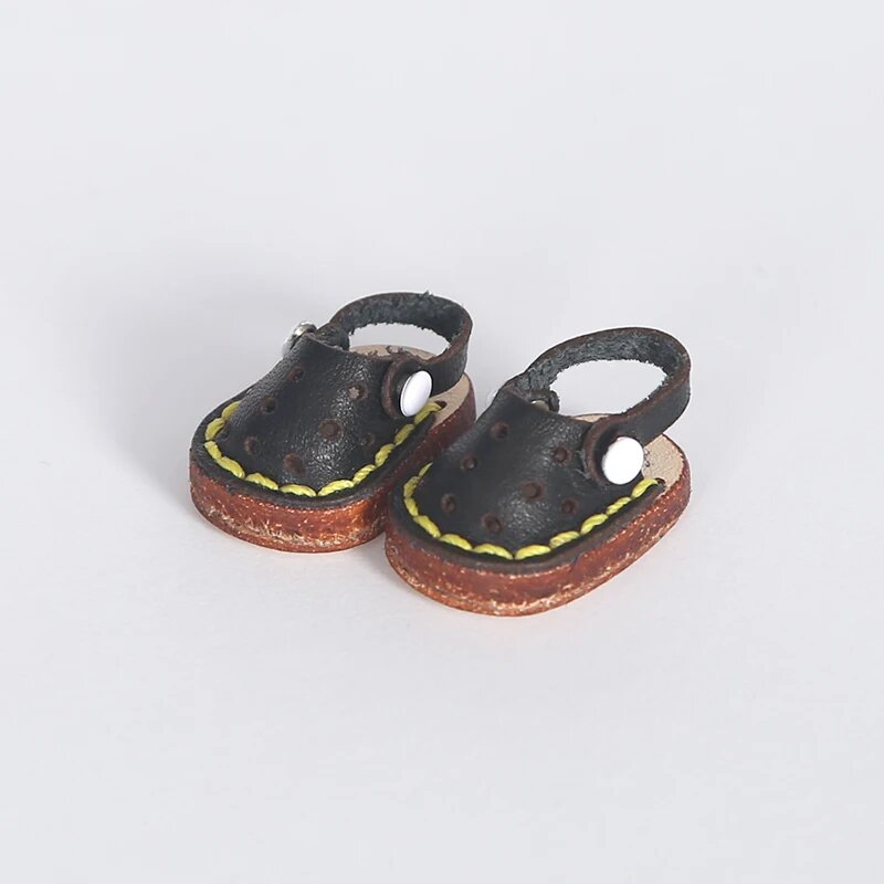 Туфли из воловьей кожи для кукол Ob11 Черный, black