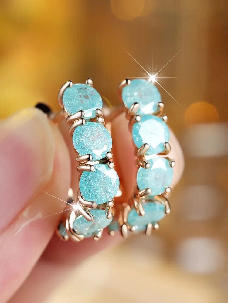 Серьги конго, фианит