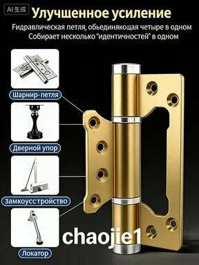 Гидравлические петли для скрытых дверей с демпферной системой, автоматическим закрыванием, возвратным механизмом и функцией дверного доводчика (для коробчатых, межкомнатных и деревянных дверей)