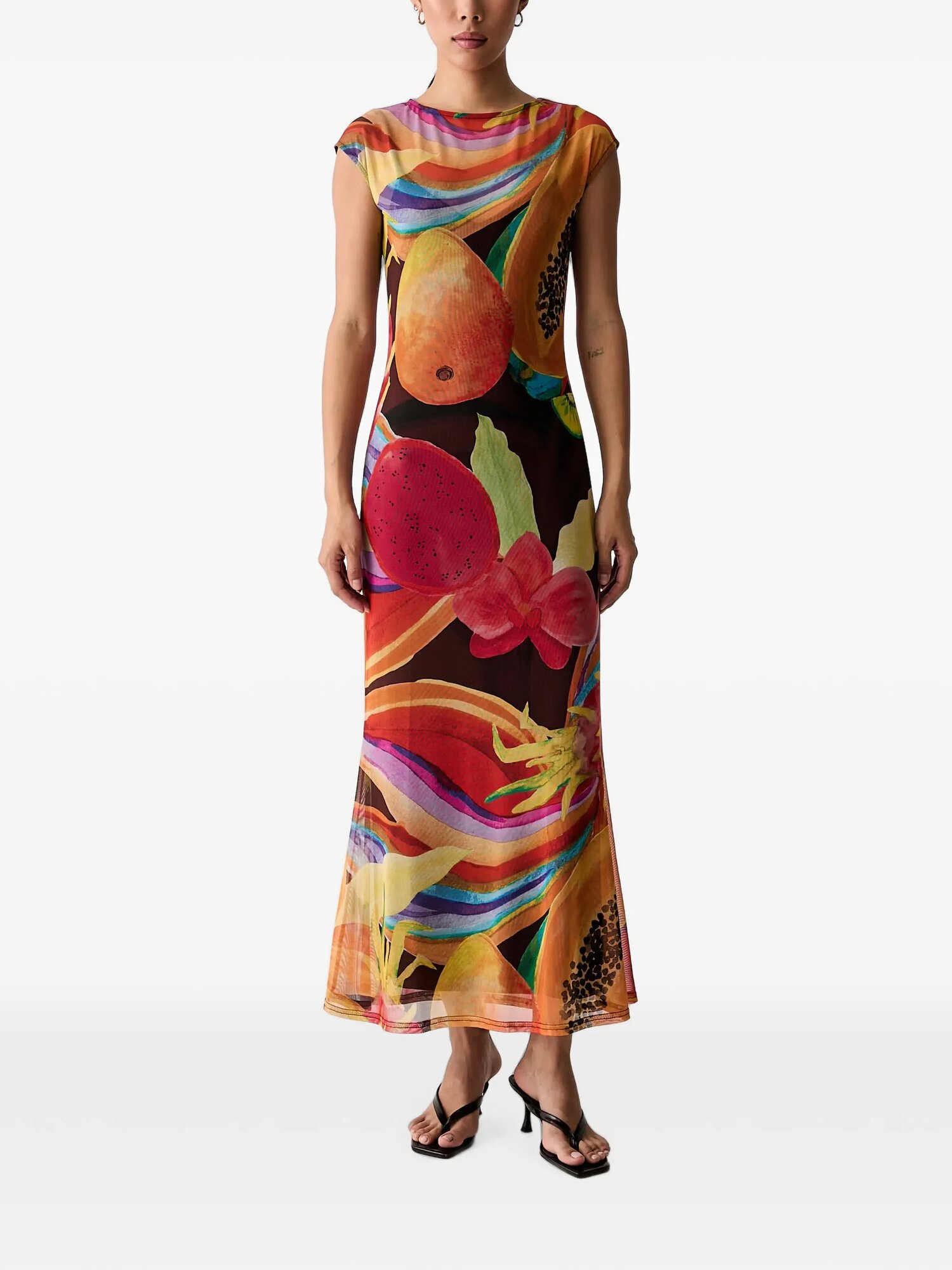 Платье Fruit-print mesh dress