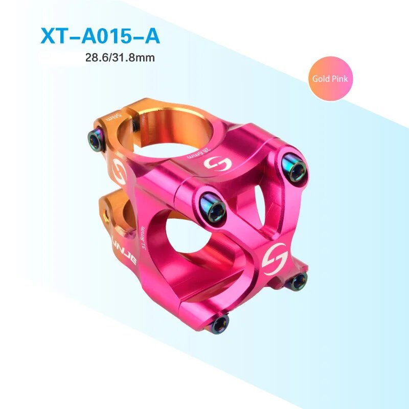 Вынос руля LUNJE XT-A015-A, 28.6/31.8mm, Розовый Pink Gold