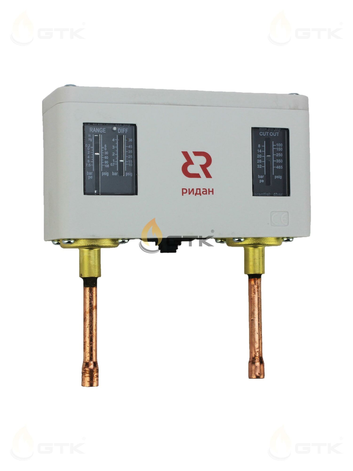 Реле давления сдвоенные Ридан KP15 -0.2-7.5/8-32 бар ODF 1/4" IP44, 070-129966R