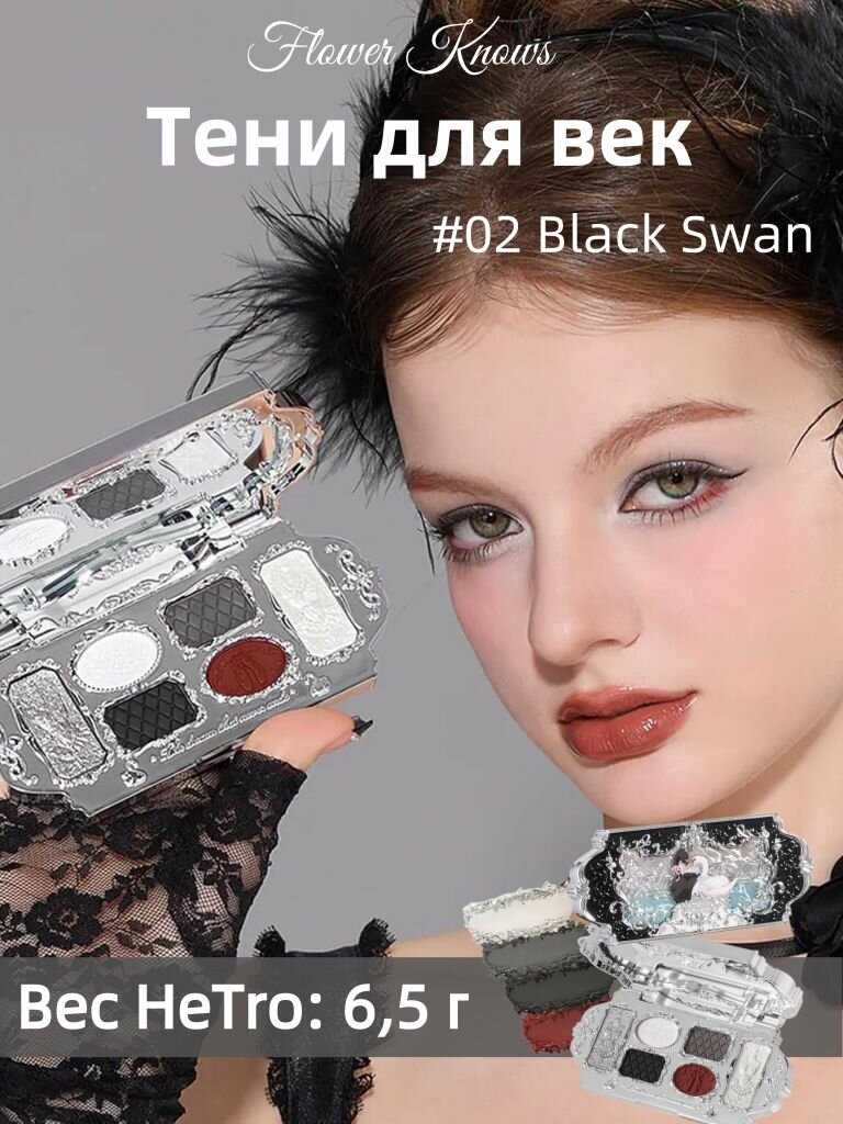 Flower Knows Палитра теней для век Flower Knows black Swan Ballet