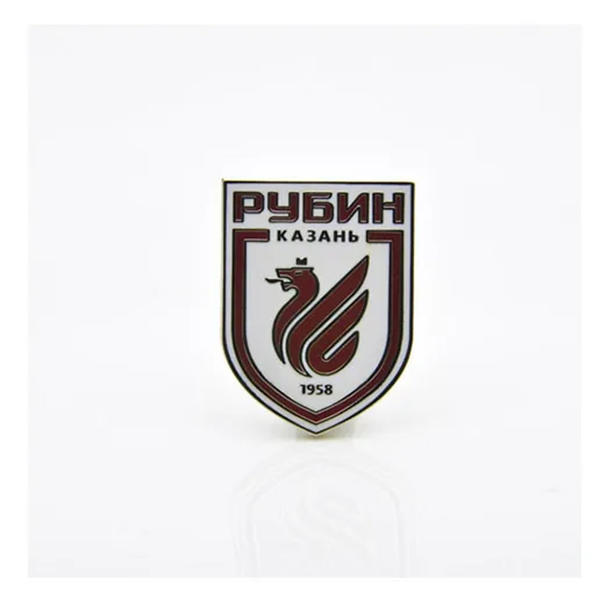 Значок ФК Рубин, эмблема нью, металл, размер 22 × 16 мм, белая