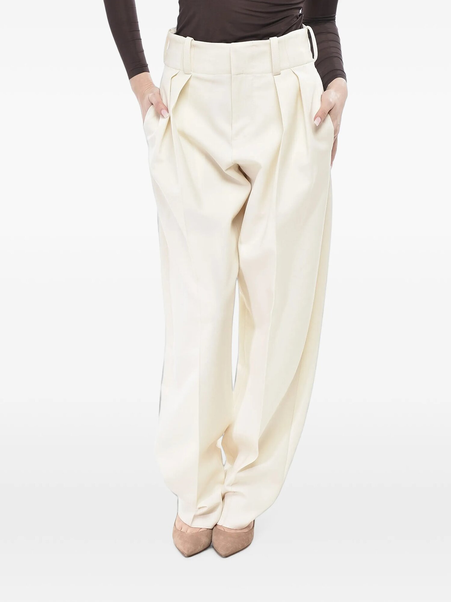 Брюки Super Blond Pleated high-rise trousers