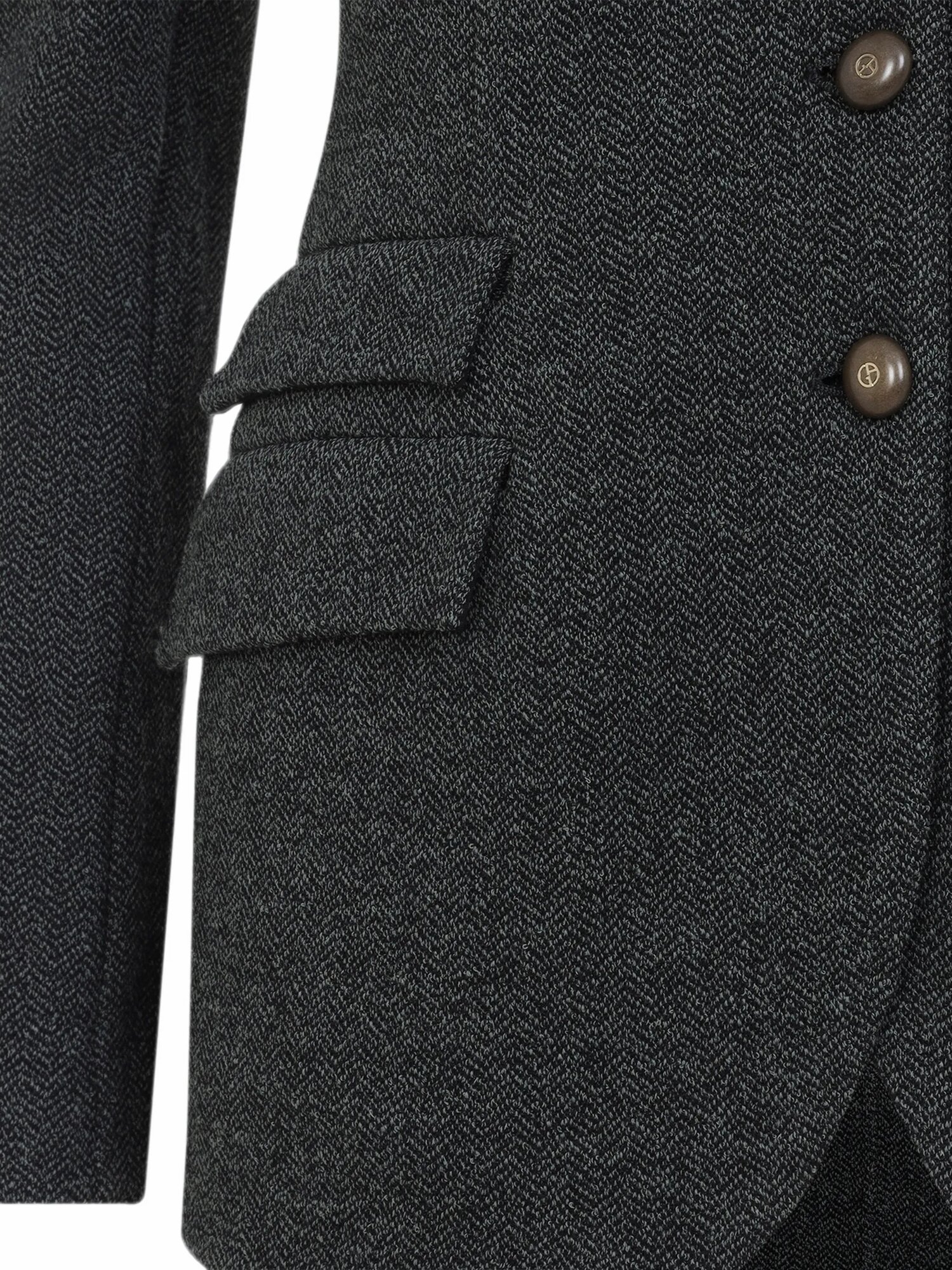 Куртка GIORGIO ARMANI Slim-fit herringbone-pattern jacket, размер 42 — фото 1