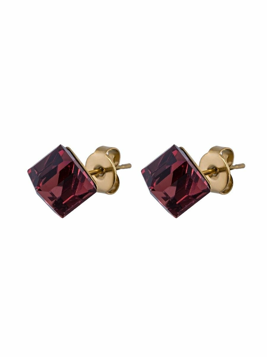 Серьги пусеты, кристаллы Swarovski