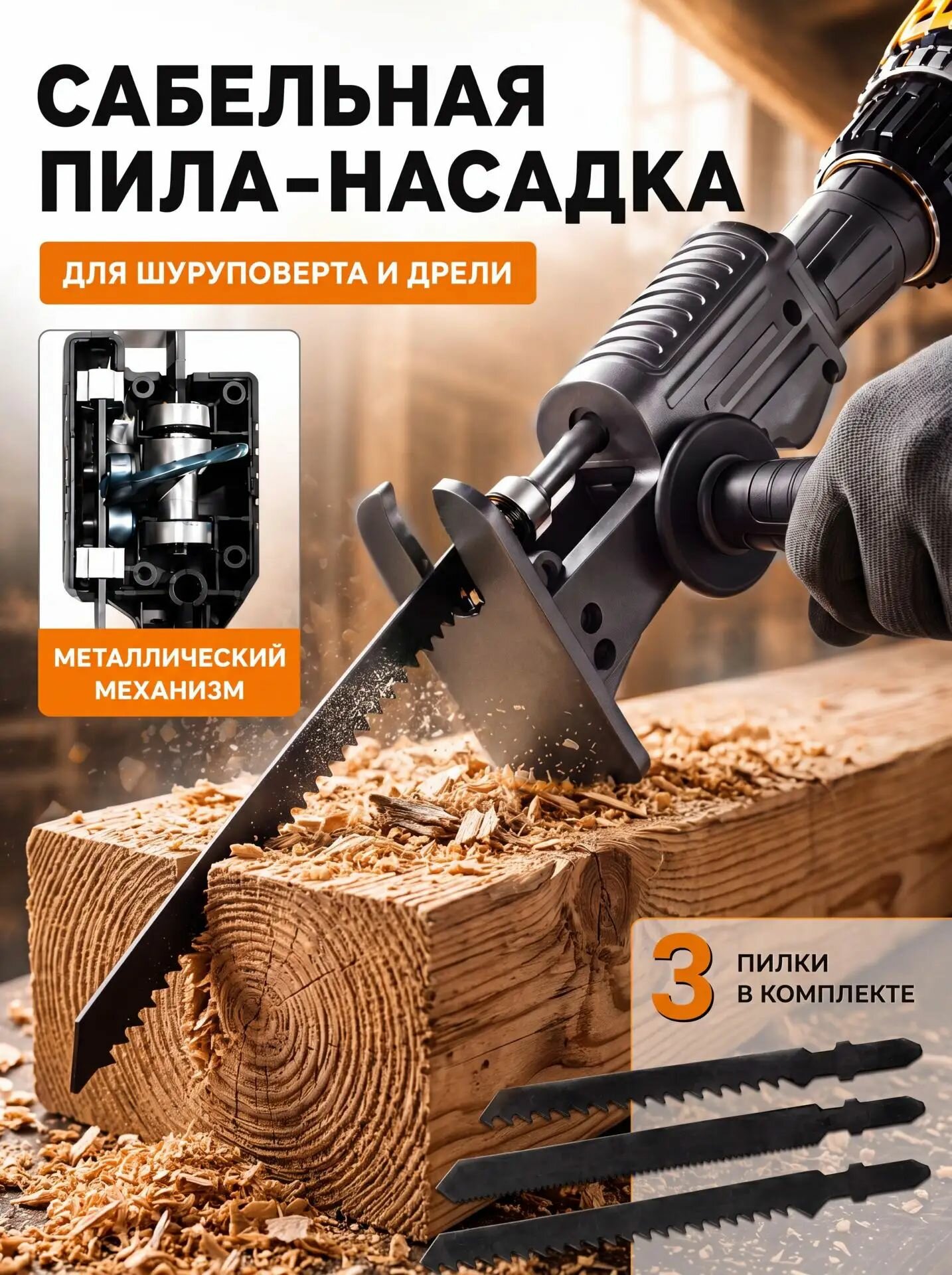 Насадка лобзик для дрели и шуруповерта , пила сабельная , адаптер на шуруповерт лобзик усиленный-yw