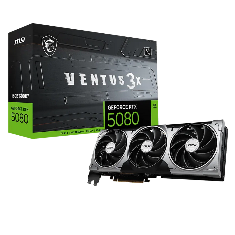 Видеокарта MSI RTX5080 VENTUS 3X 16GB GDDR7 256bit 3xDP HDMI 3FAN RTL