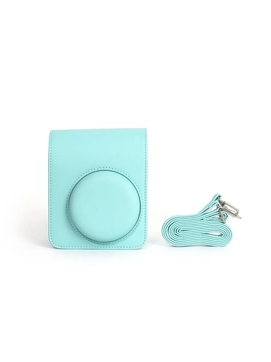 Чехол для Instax Mini 13, экокожа, белый, с ремешком и отверстием для счетчика кадров — фото 1