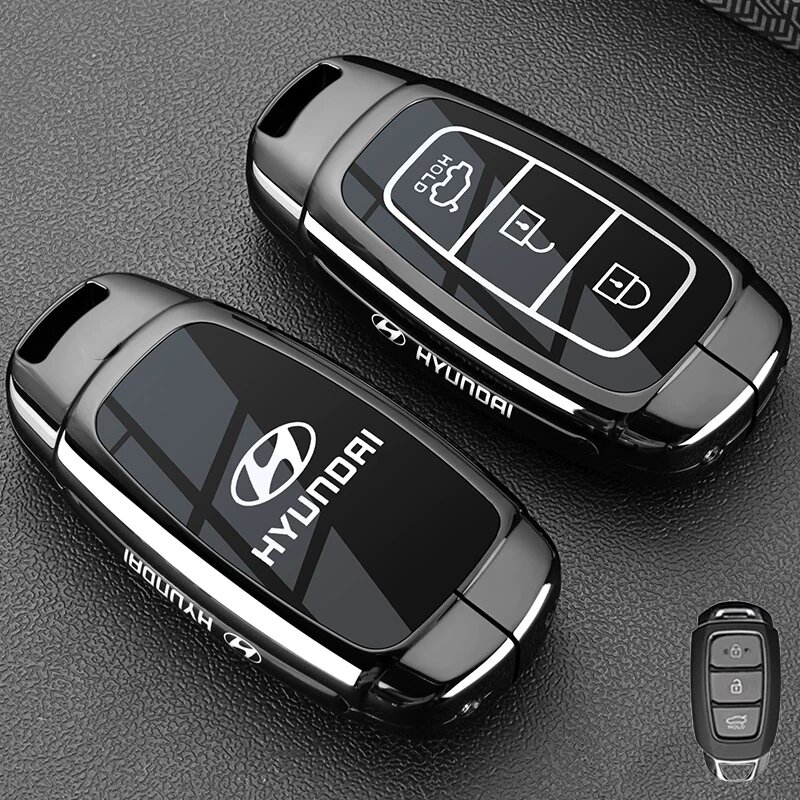 Ключница с логотипом Hyundai, одиночный корпус без застежки, узор Phantom Gun для автомобильных ключей - стиль E