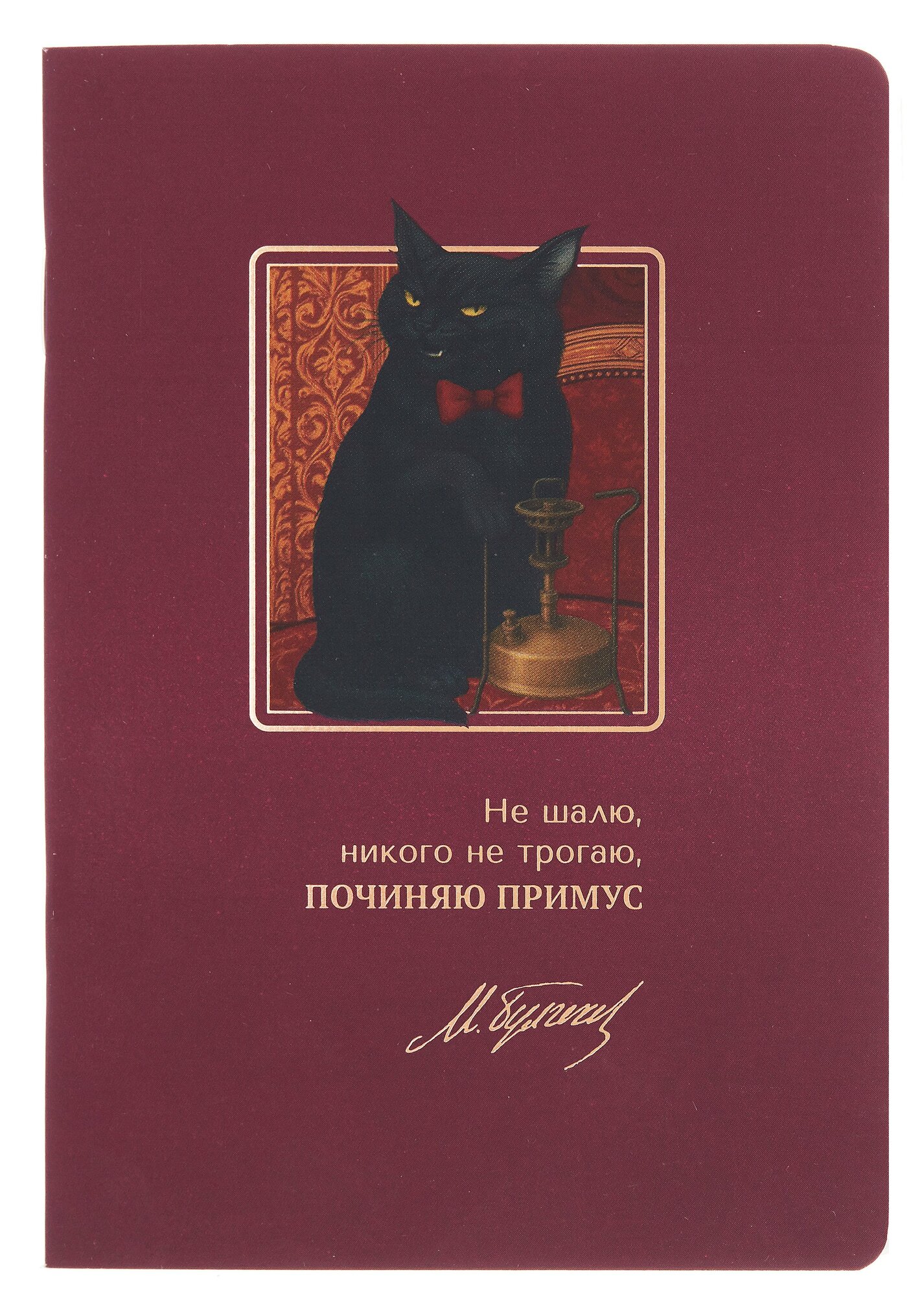 Записная книжка «Мастер и Маргарита. Не шалю, никого не трогаю» А6, 24 листа в клетку, скрепка, Bookvalno