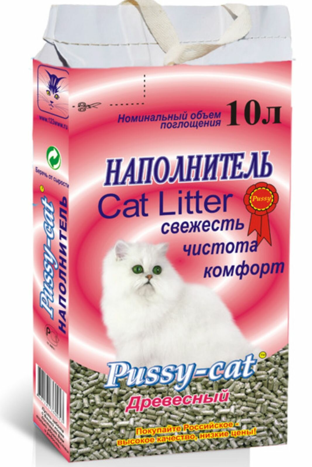 Pussy-cat Наполнитель Древесный Впитывающий Без отдушки 5000г.