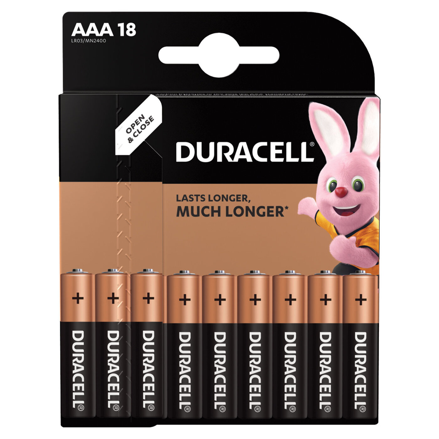 Батарейки Duracell 18 шт, Basic, AAA LR03, 24А, алкалиновые, мизинчиковые, блистер (81483686)