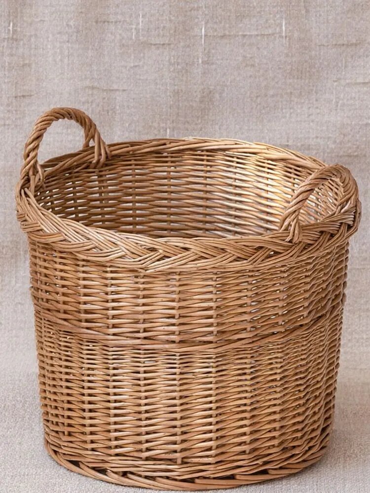 Корзина для белья из ивы в скандинавском стиле Large_Weave_Basket_V1, 35 л, светло-коричневая