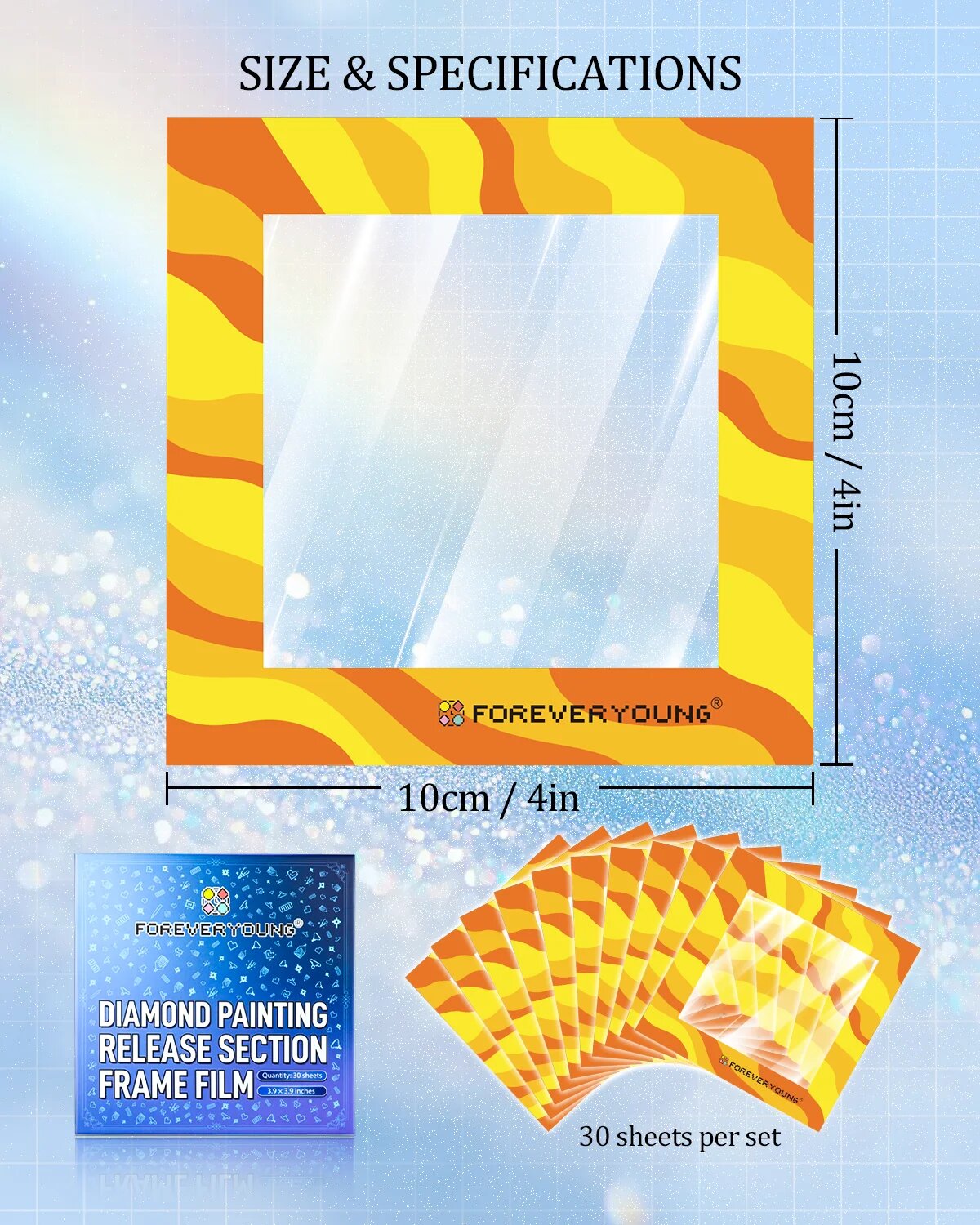 Пленка для алмазной вышивки FOREVER YOUNG, Sunburst, 30 шт