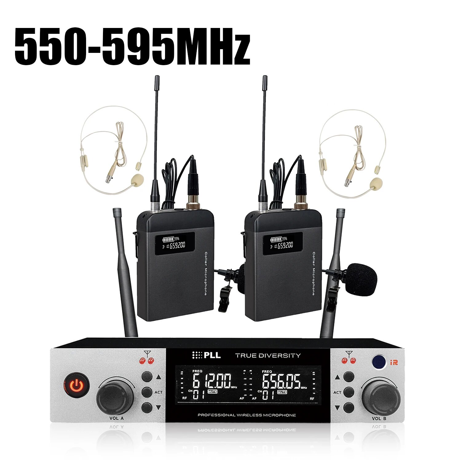 Leicozic Беспроводной сценический микрофон 2 канала 500Mhz Bodypack