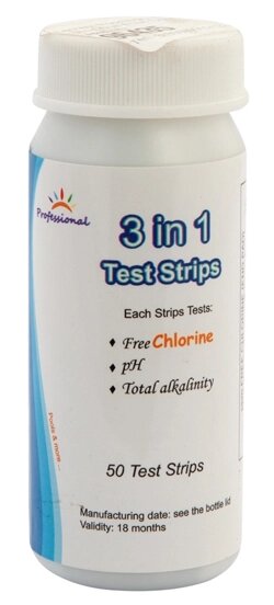 Тестер Poolmagic полоски 3in1(50шт)Free Chlor, PH, Total Alkalinity