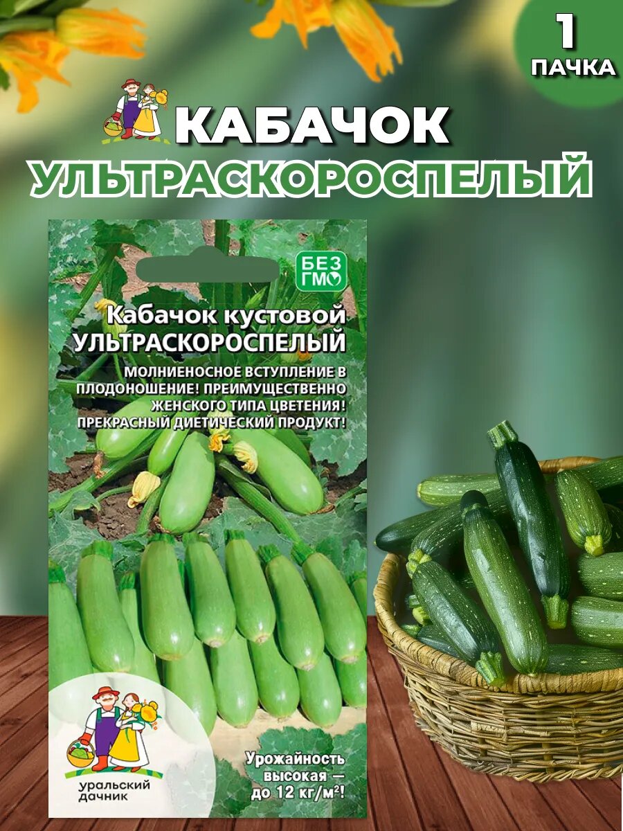Семена кабачка Ультраскороспелый, 10 семян