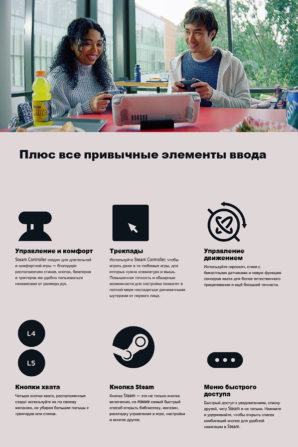 Беспроводной геймпад для ПК и Steam, игровой контроллер с двойными стиками и сенсорной панелью, черный — фото 1