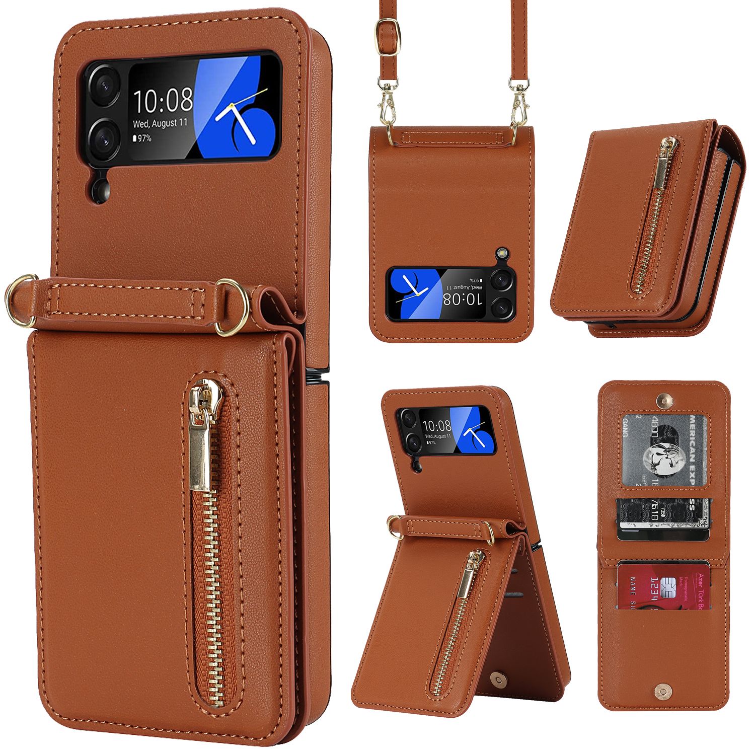 Подходит для Samsung Galaxy Z Flip3 /Z Flip4 Корпус сотового телефонаНовый Самсунг Галакси Z Flip3 / Z Flip4 с защитой камеры и с подставкой противоударный