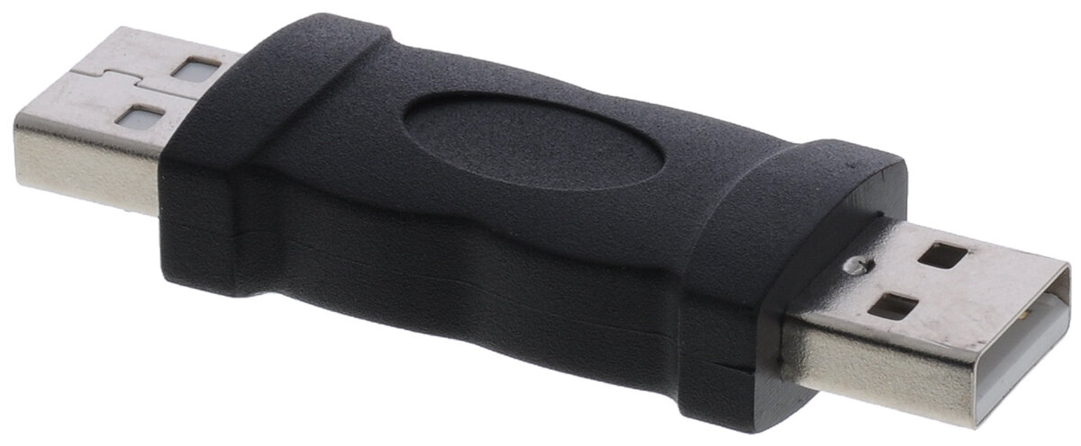 Адаптер соединитель кабеля USB 2.0 AM AM GCR черный переходник для провода USB
