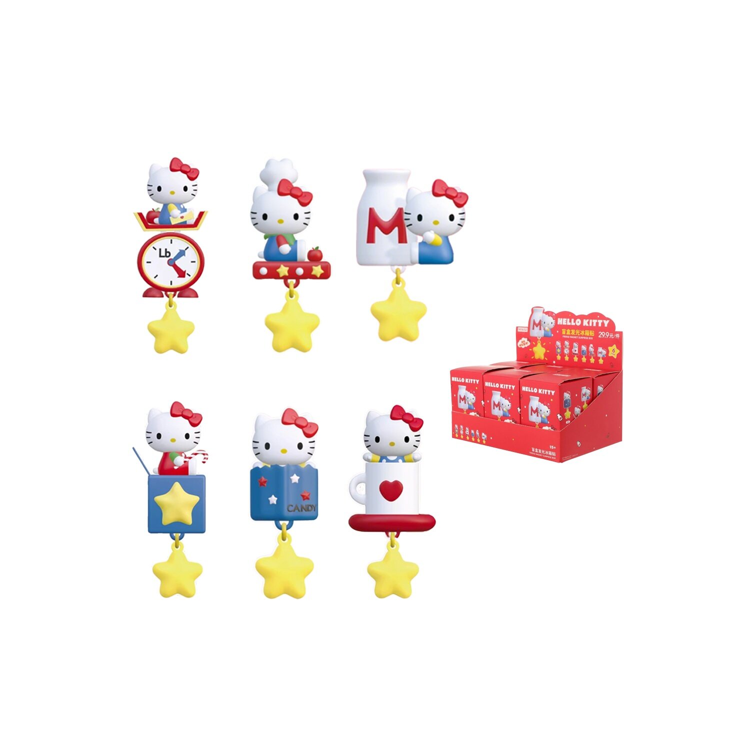 MINISO x Sanrio Vintage Dining Room Star Light Box, Fridge Magnet Hello Kitty, Cute Decoration Mystery Boxes