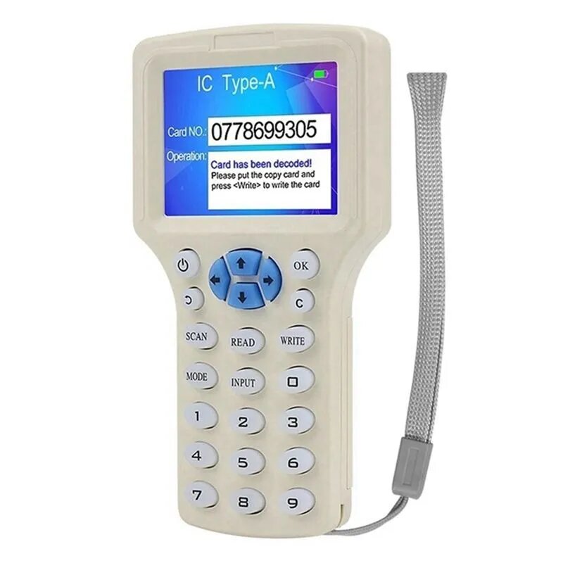 Считыватель RFID/NFC: портативный дубликатор карт, "программатор ключей" 125K/13.56MHz, запись IC/ID.