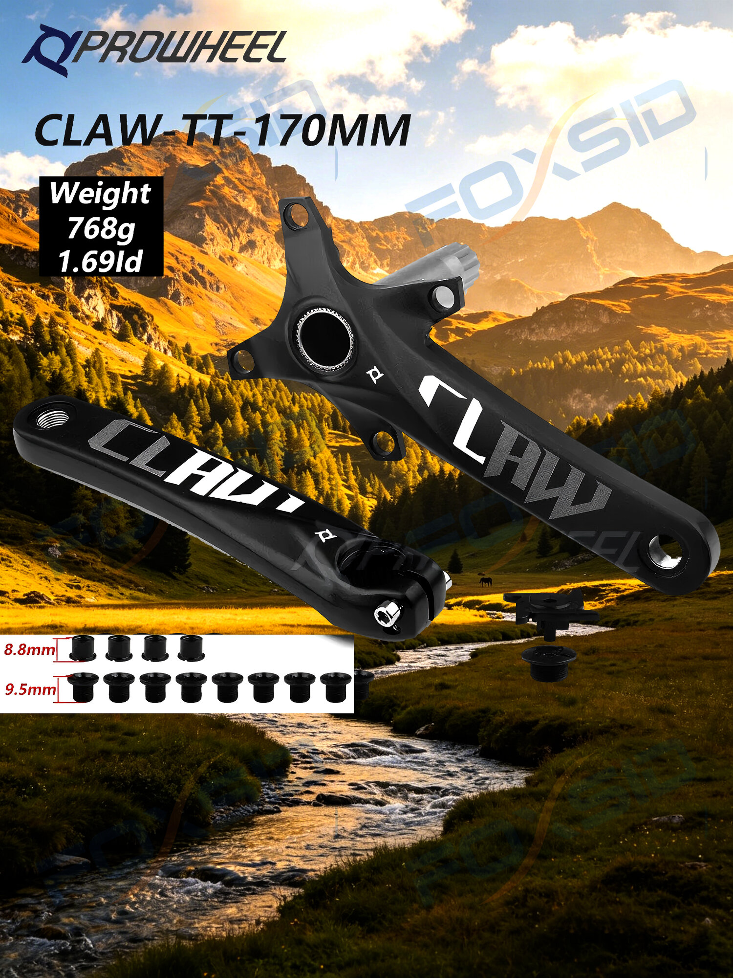 PROWHEEL 104BCD 170mmMTB, система велосипедных шатунов (без каретки)
