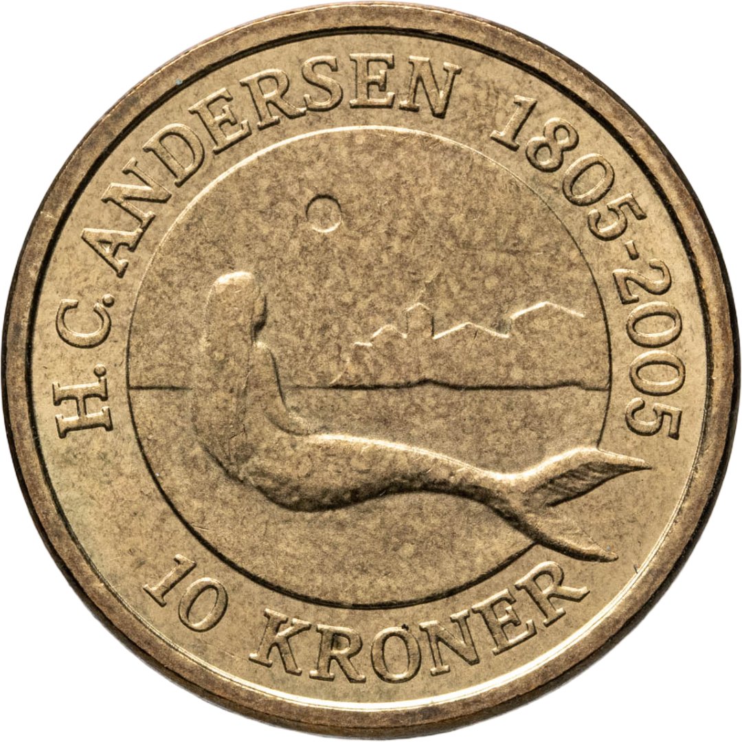 Дания 10 крон kroner 2005 "Сказка - Русалочка", Бронза, в сохранности UNC