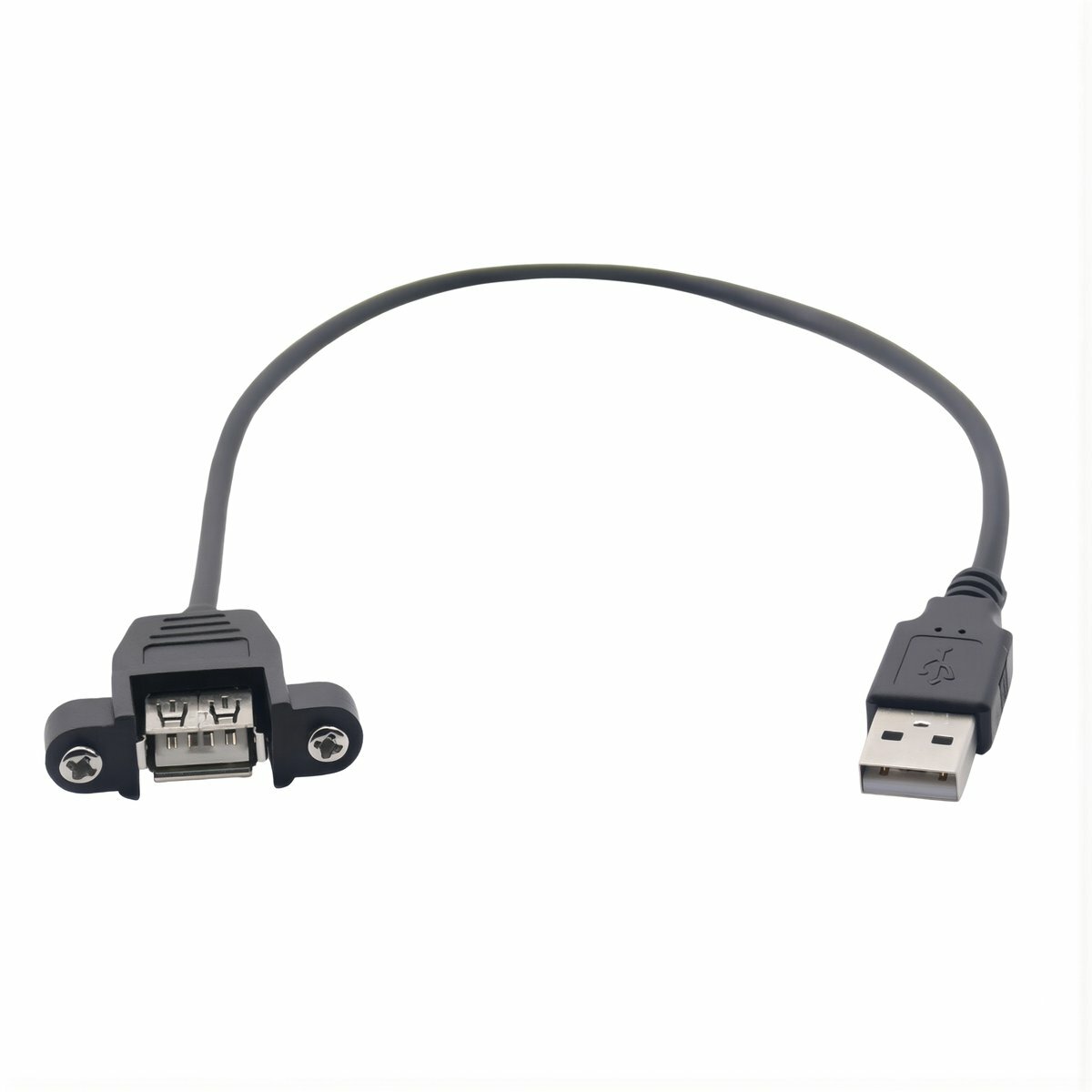 Кабель удлинитель USB 2.0 штекер на розетку с ушками для крепления через отверстия под винты для монтажа на панель корпуса ПК, 30 см в наличии