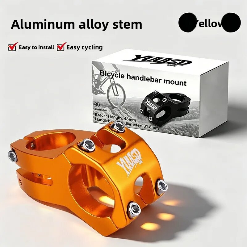 Короткий вынос руля из алюминия для горного велосипеда Оранжевый, Orange