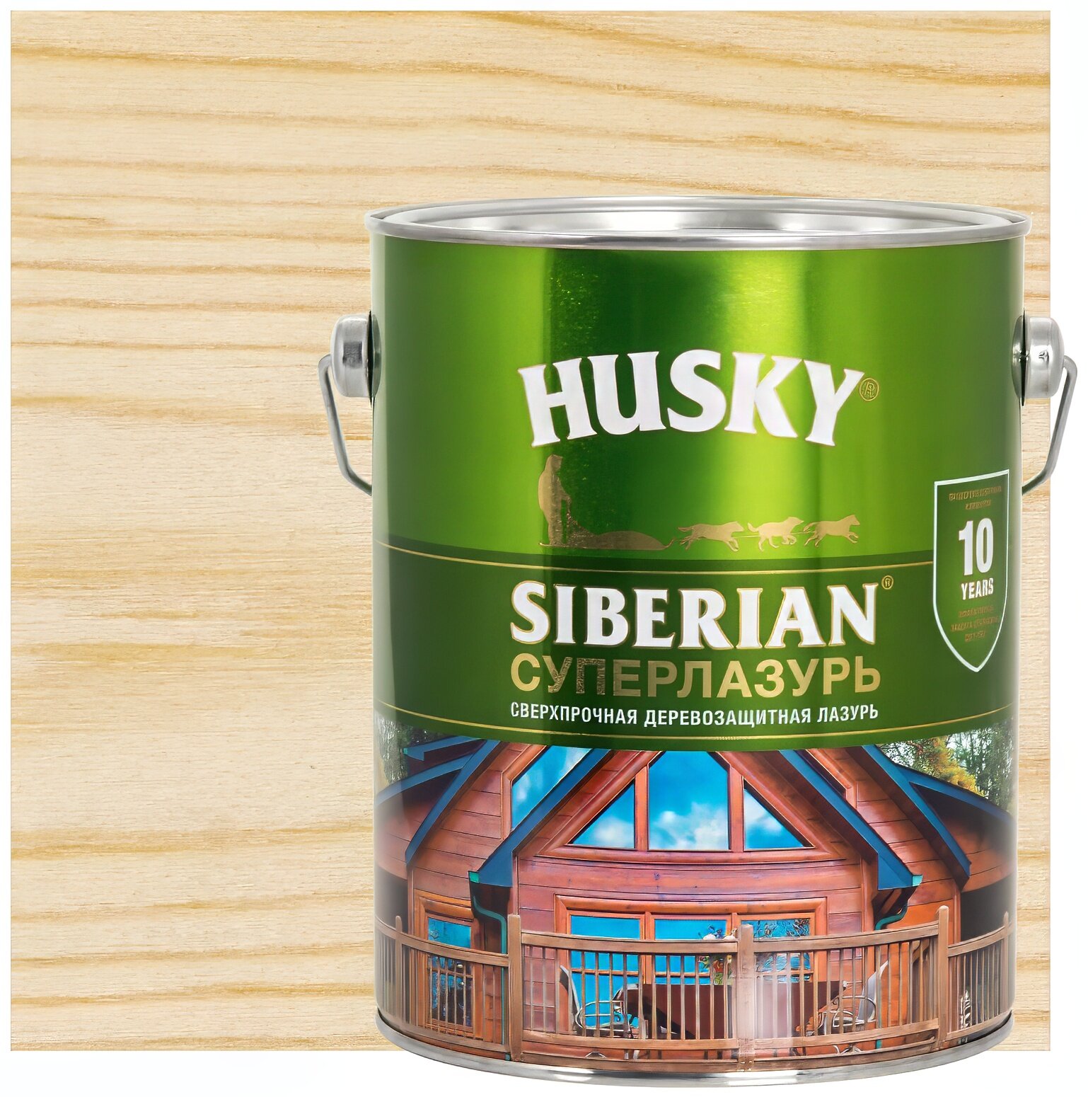 Лазурь для дерева Husky Siberian Суперлазурь цвет бесцветный 2.7 л