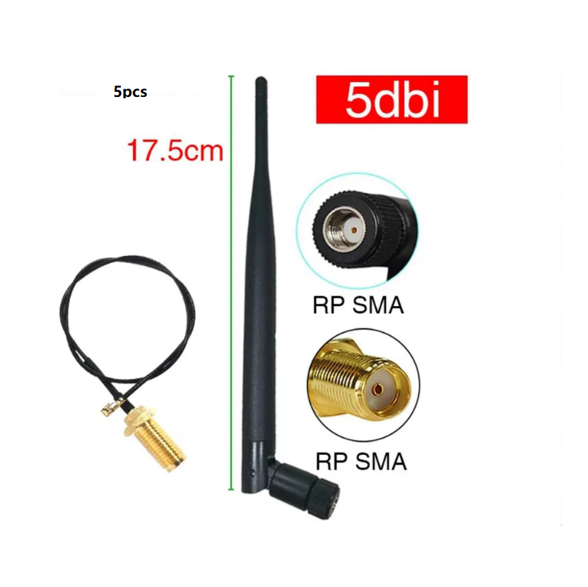 Антенна 868 МГц, 5 шт, антенна 915 МГц, Lorawan Lora 5 дБи, разъем SMA «папа-мама», антенна 868, 915 МГц, GSM, 21 см, RG 1.13, пигтейл