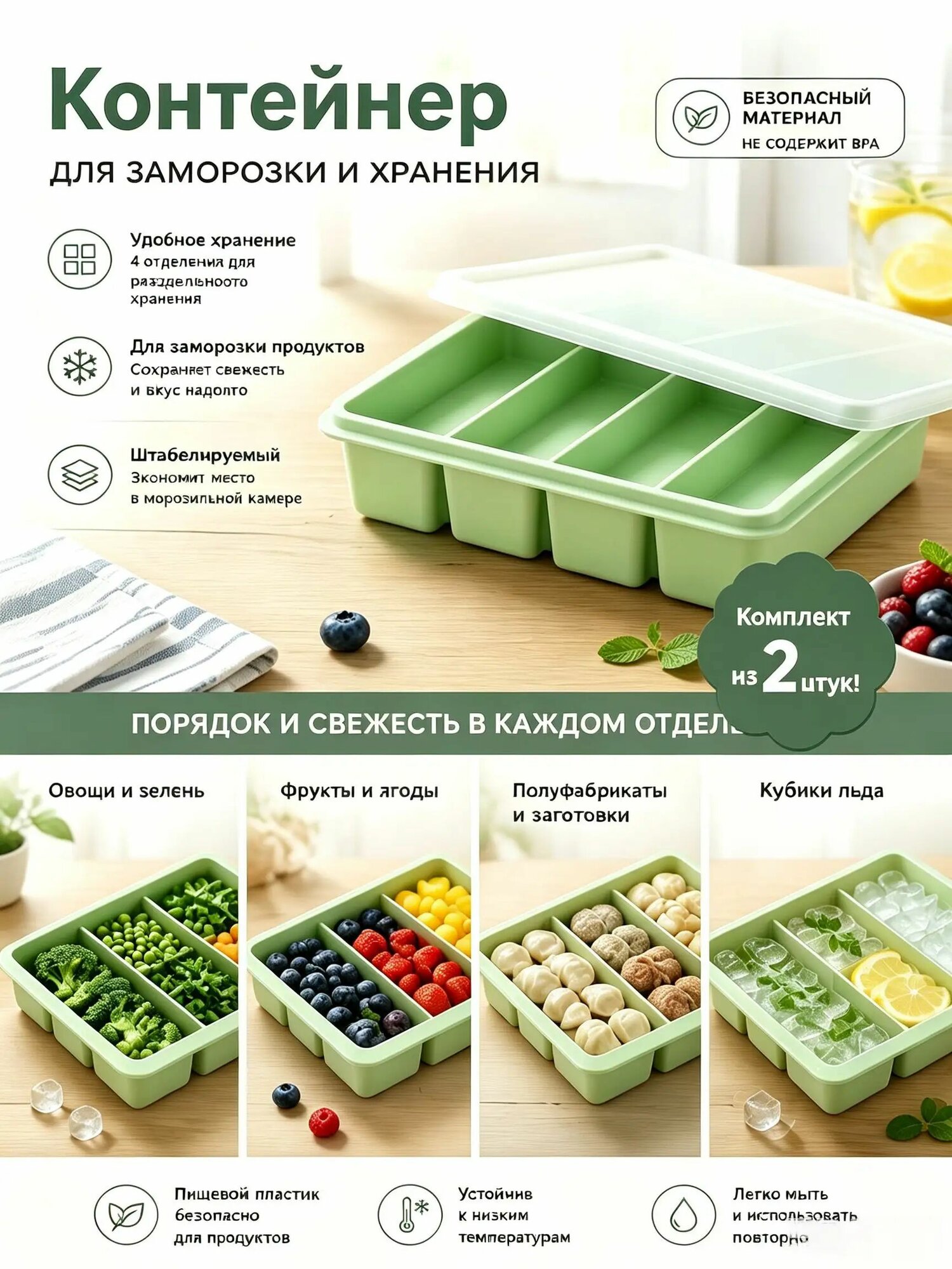 Гастроемкость 17 см х 15 см, 2 шт
