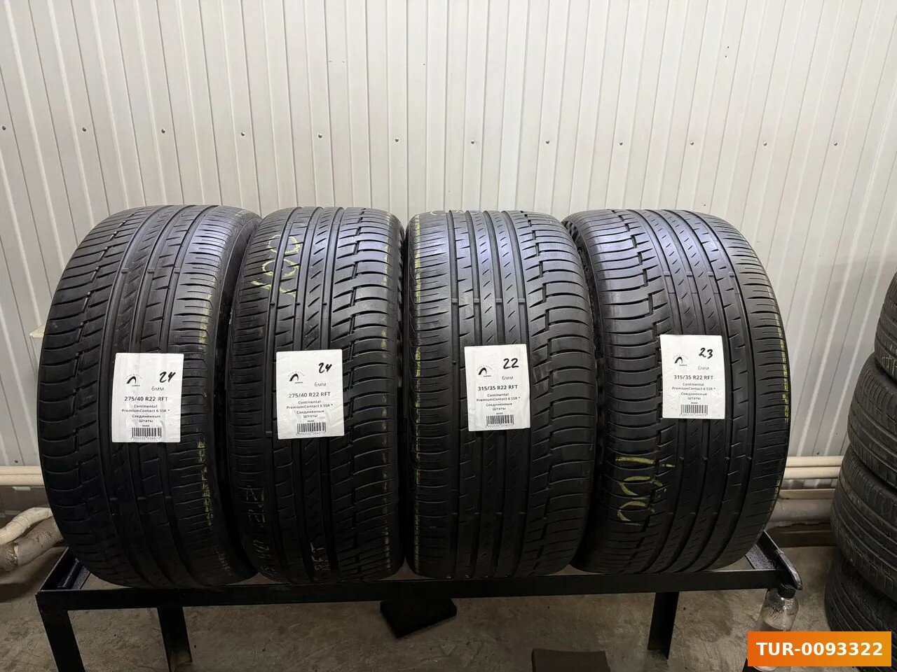 Комплект (4 шт) летних БУ шин Continental PremiumContact 6 SSR 275/40 R22 25% износ 8188570516 RunFlat