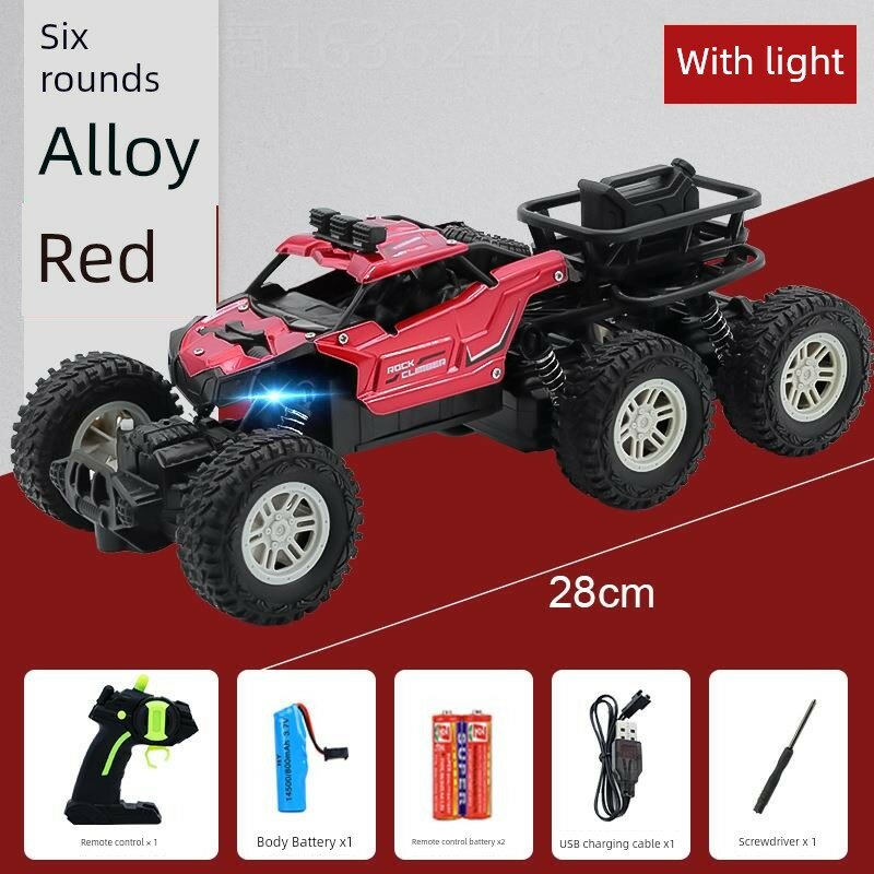 4WD 6-колесный алюминиевый краулер с индивидуальным управлением красный