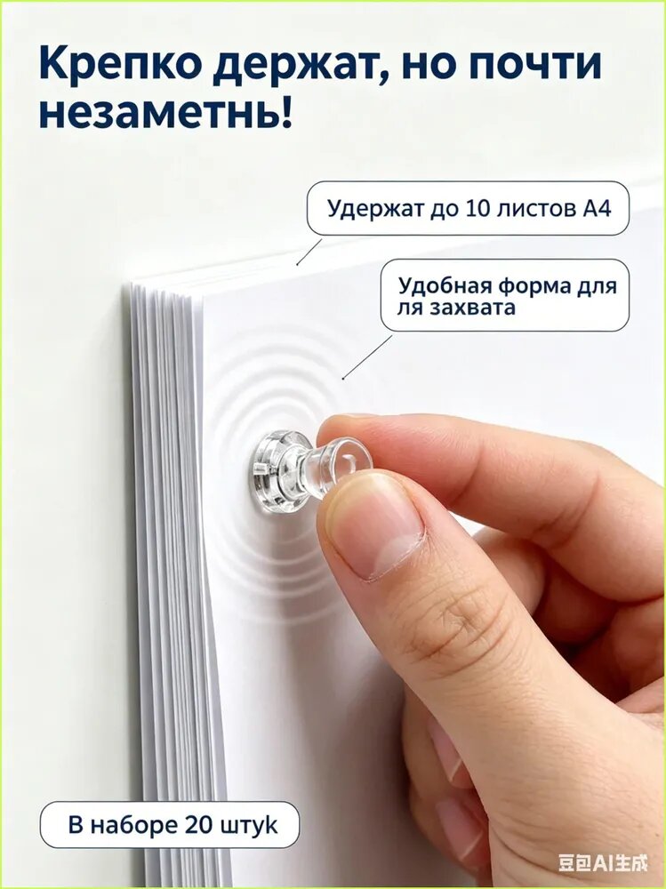 Магнитные кнопки для магнитных маркировочных досок, 11х17 мм, 20 штук, для офисных и бытовых холодильников