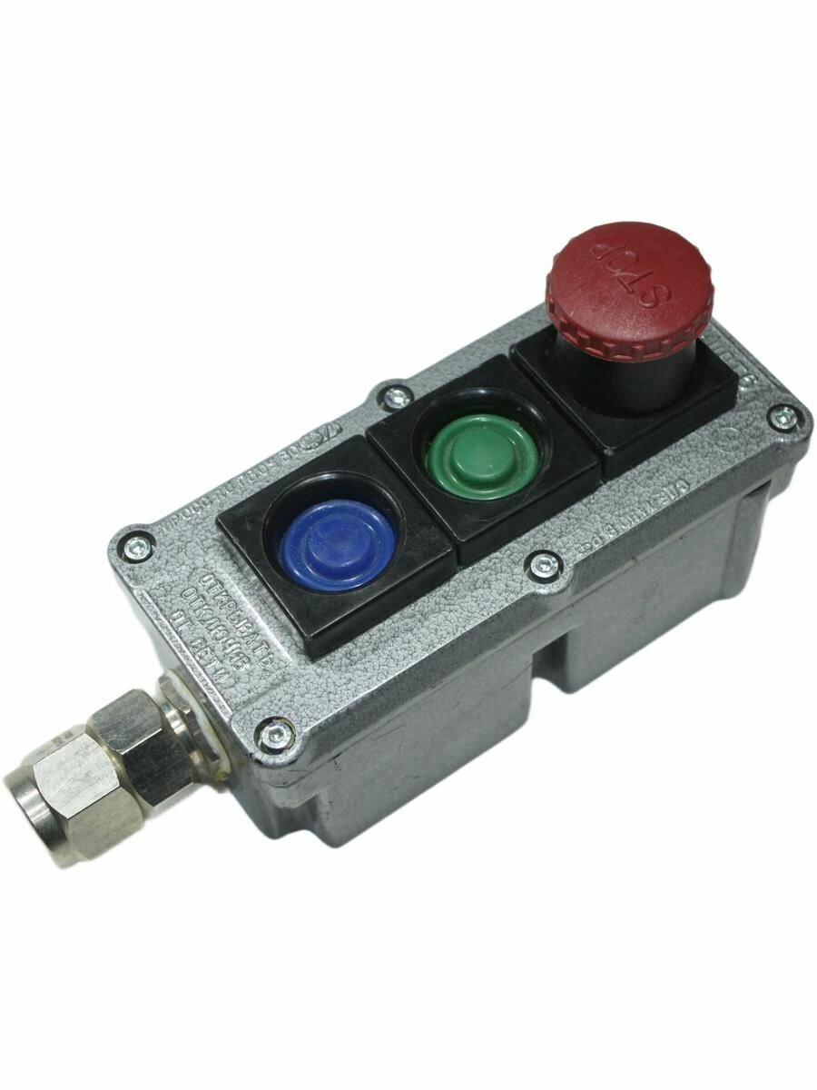 Пост управления кнопочный взрывозащищенный металлический корпус вэлан (ПВК-35(Л-1Б-М20) Х1ХЛ-1)