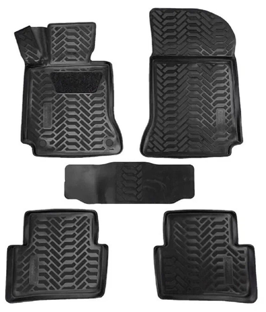 Mercedes-Benz C-class (W204) (2007-14) модельные коврики в салон (3D с подпятником) (Крепеж)