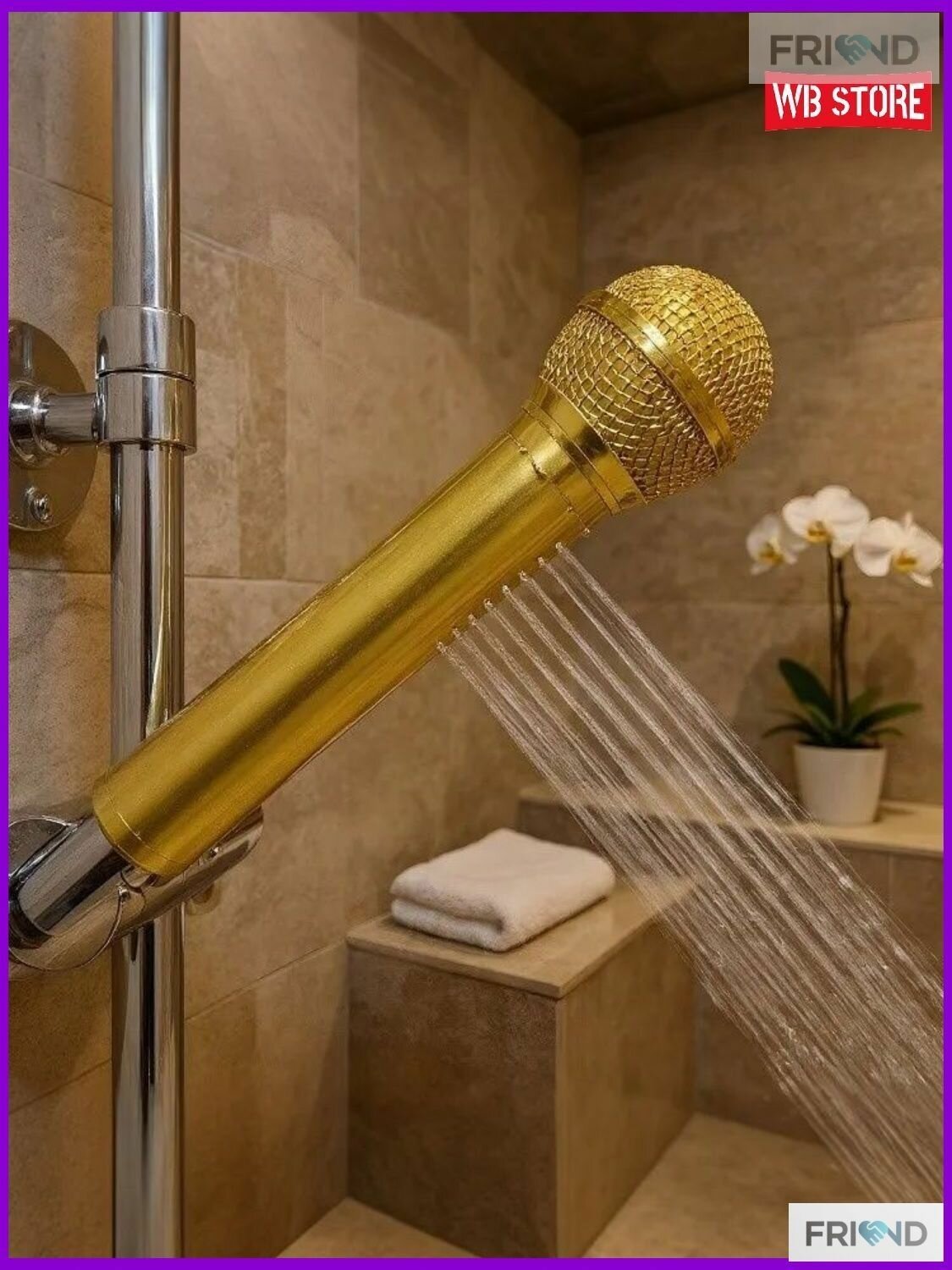 Эксклюзивная лейка для душа в дизайне микрофона с премиальным хромированием и универсальным присоединением на 1/2 дюйма гарантирует существенную экономию расхода воды