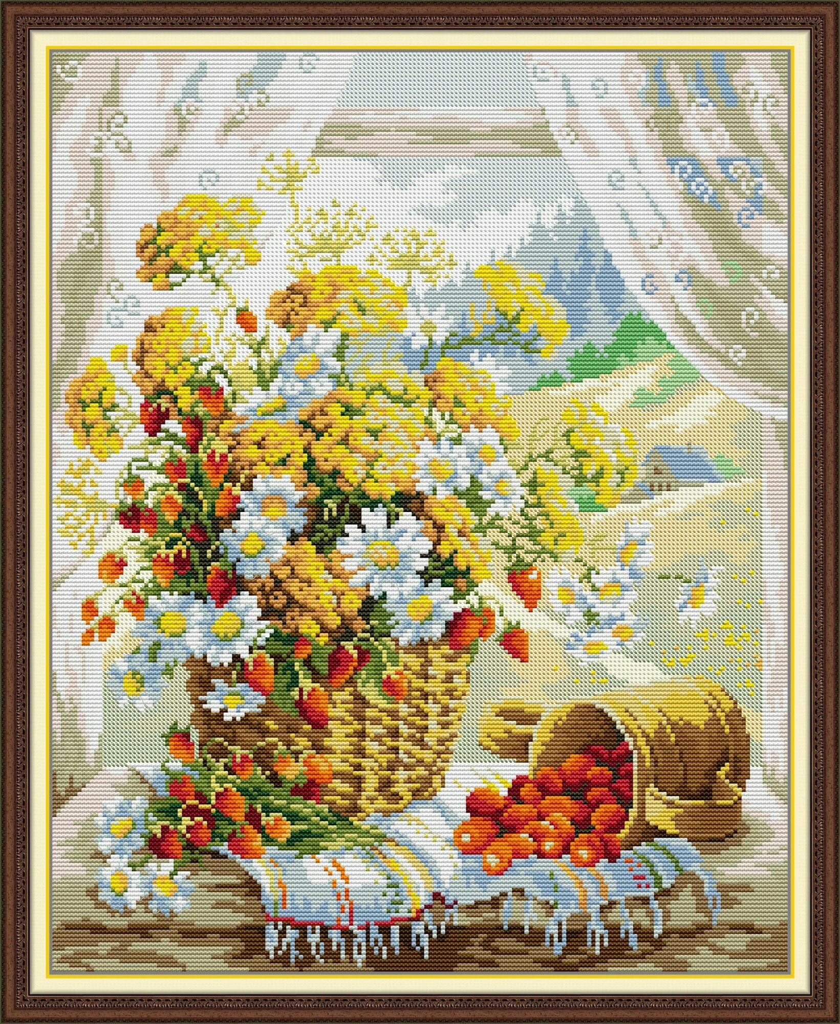 Эксклюзивный набор NKF для вышивки крестом 40x48 см, схема ромашка на 14CT