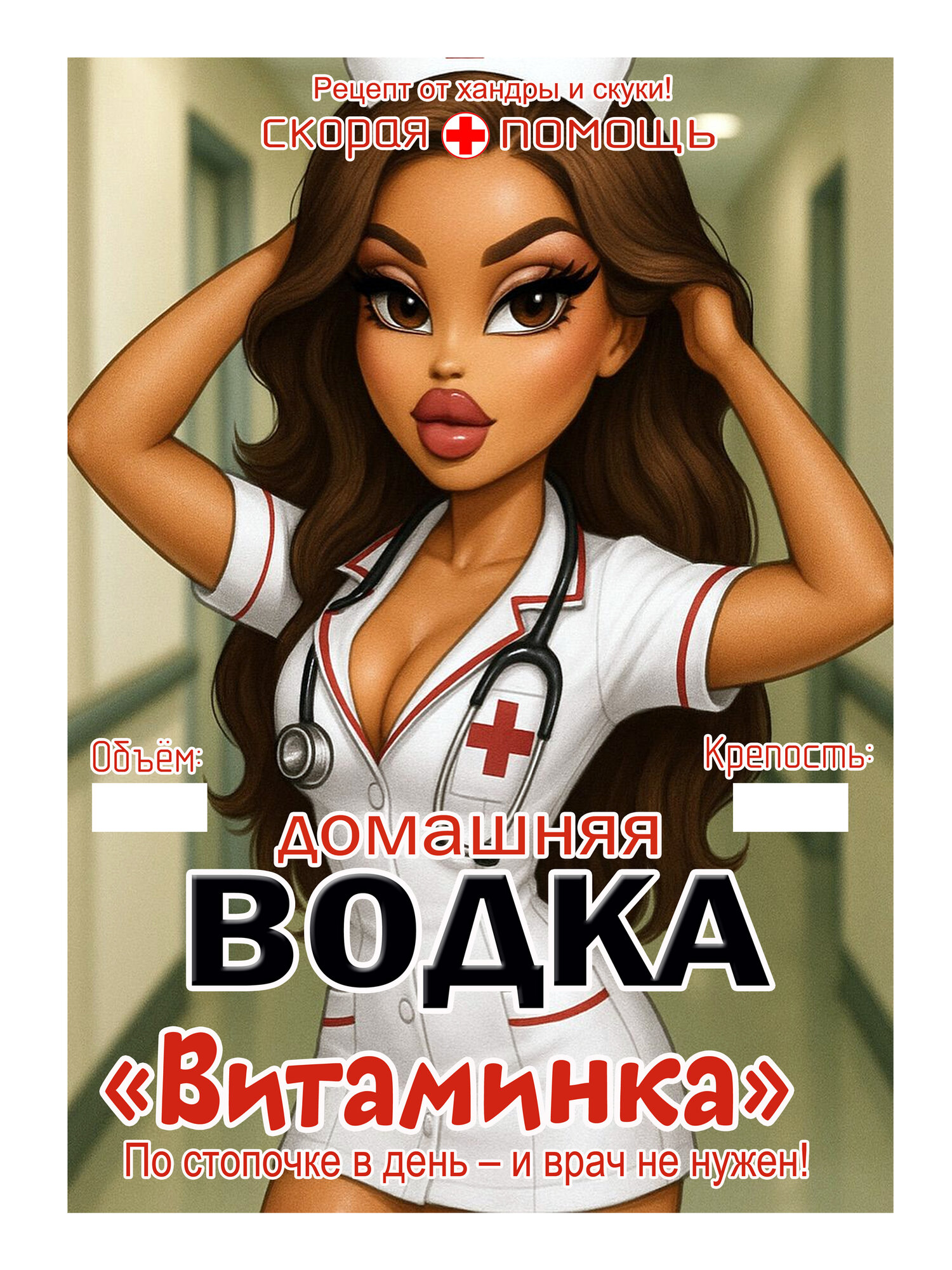 Этикетки - наклейки для бутылок домашней водки на самоклеящейся основе. /10х7 см/ 24 шт