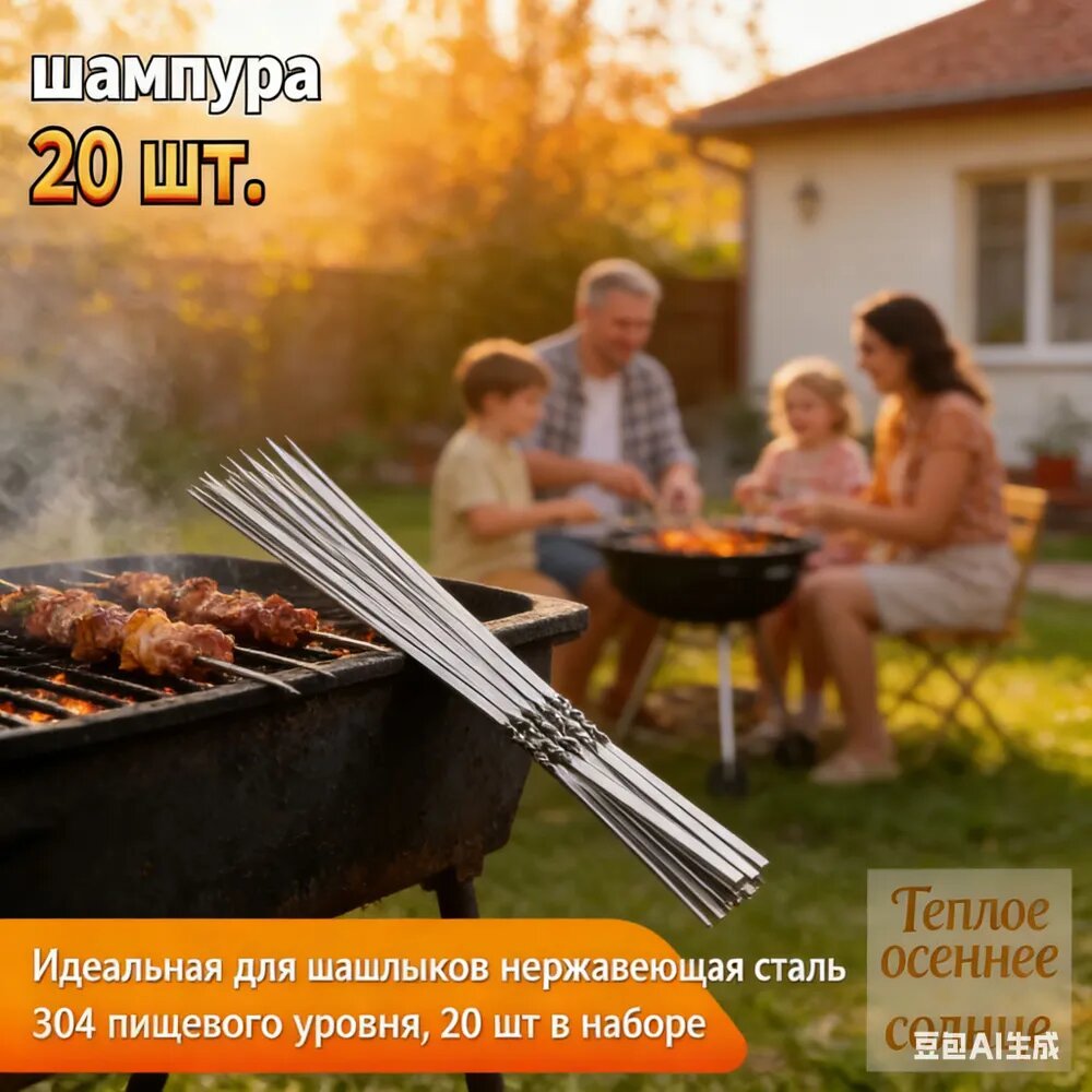 Шампур 35 см, 20 шт