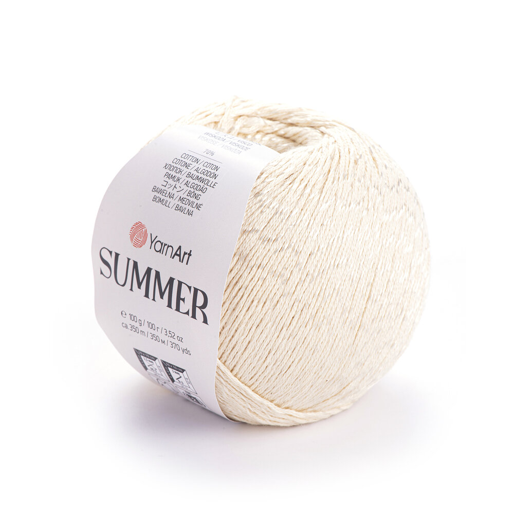 Пряжа для вязания YarnArt Summer 06 кремовый 100 гр/350 м 70% хлопок, 30% вискоза