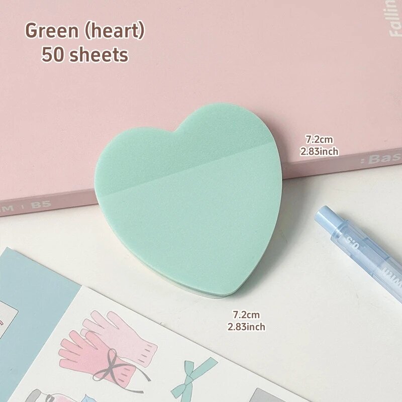 Заметки-сердечки Green Heart, 50 листов