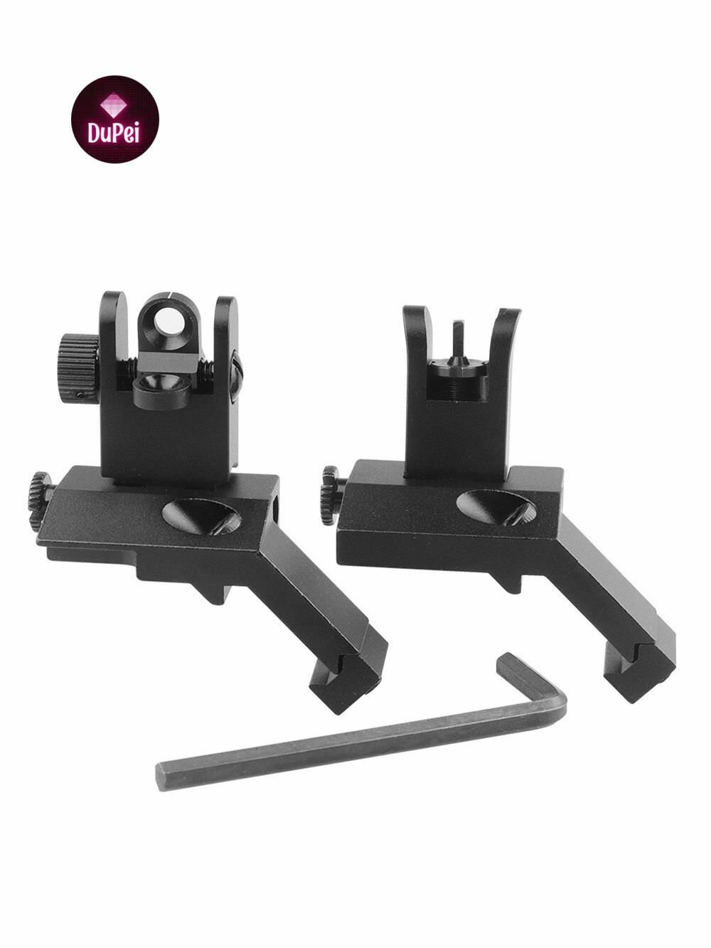 45-градусные складные металлические прицелы, комплект механических прицелов из авиационного алюминия, регулируемая система наведения для направляющих 21мм