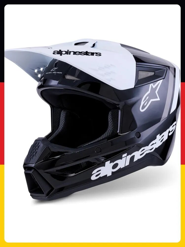 Alpinestars Мотошлем, цвет: черный, белый, размер: XXL