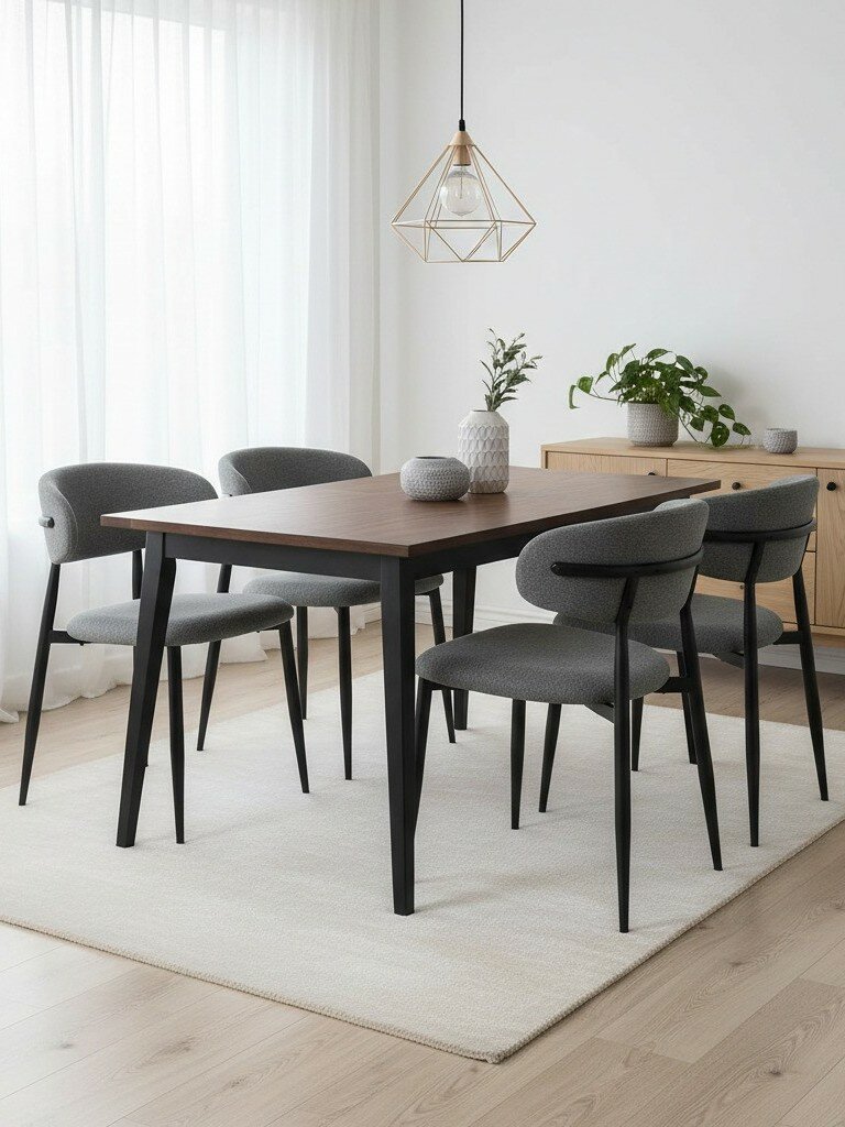 Комплект обеденных стульев TetChair 4 шт, велюр, цвет серый, ножки металл, размеры 46х51х76.5 см