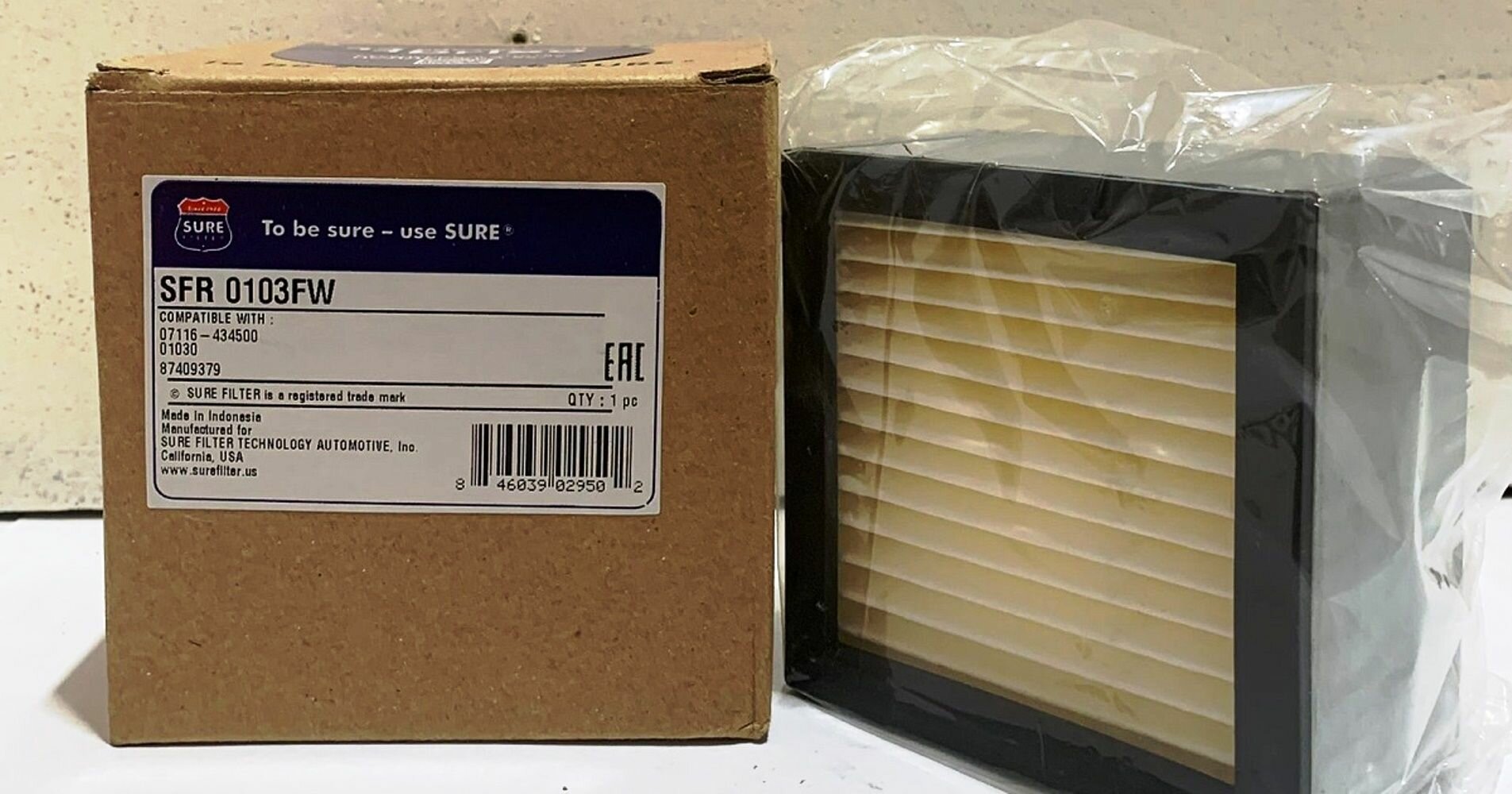 SURE FILTER SFR0103FW (84477370) Топливный коробочный фильтр (P502392)